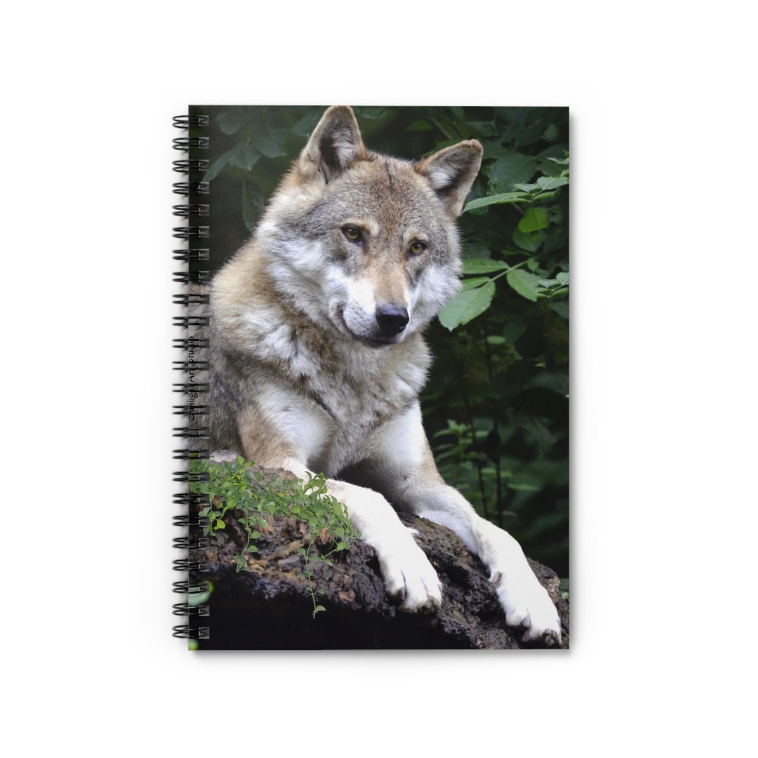 Grey Wolf 6x8 Spiral Notebook Timber Wolf 120 Ruled Lined - Etsy