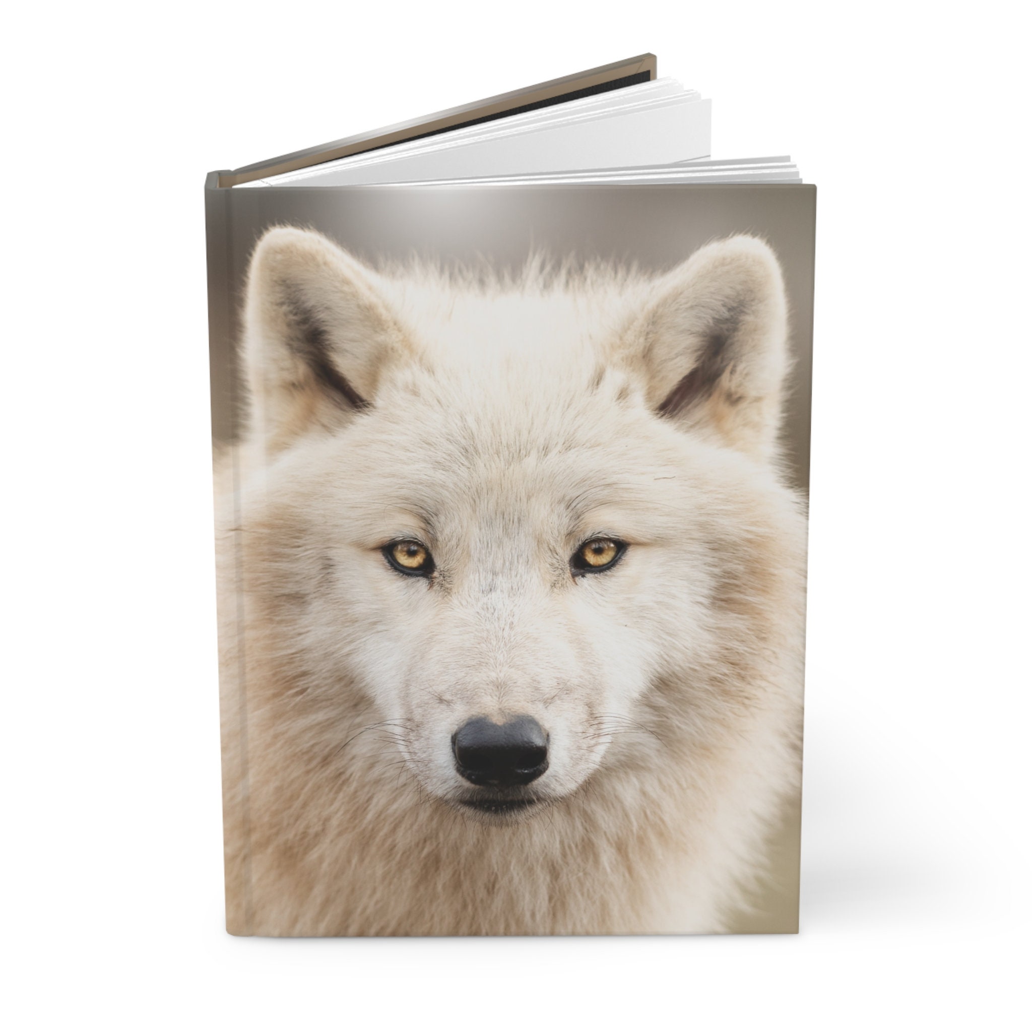 White Wolf Journal 6x8 Arctic Wolf Portrait Photo, Beautiful White Wolf ...