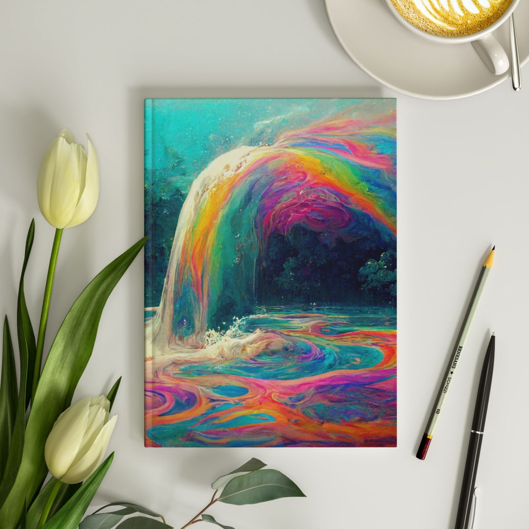 Rainbow Waterfall Journal 6x8 Liquid Rainbow Journal Rainbow Fantasy ...