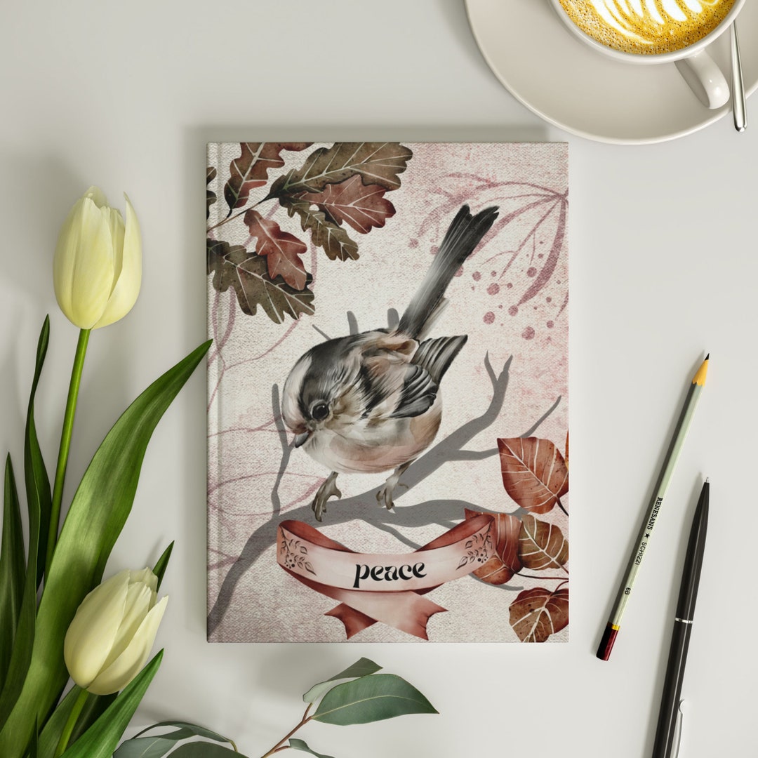 Peace Bird Journal 6x8 Oracle Card Peace Journal Cute Chickadee Bird ...