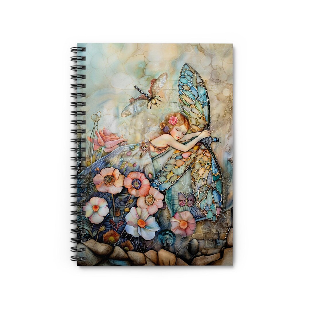 Dragonfly Girl Notebook 6x8 Fantasy Notebook for Girls Dragonfly Kids ...
