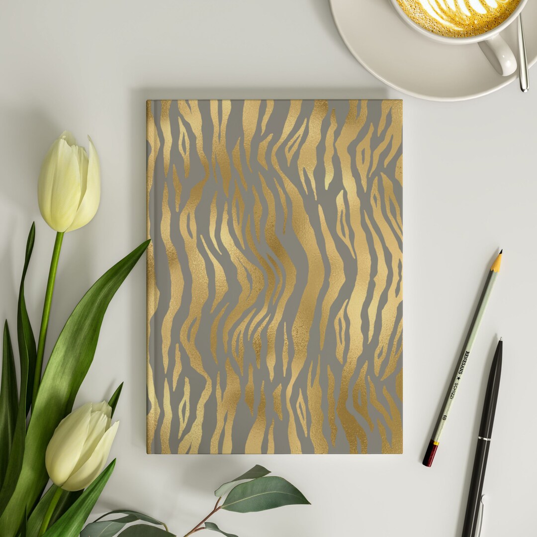Gold Tiger Stripes Journal 6x8 Golden Tiger Stripes Notebook Tiger ...