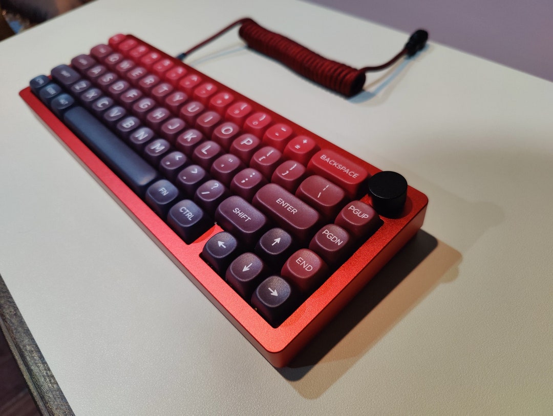 Red Aluminum AL65 Gradient Keyboard With BSUN Aniya Switches and MOA ...