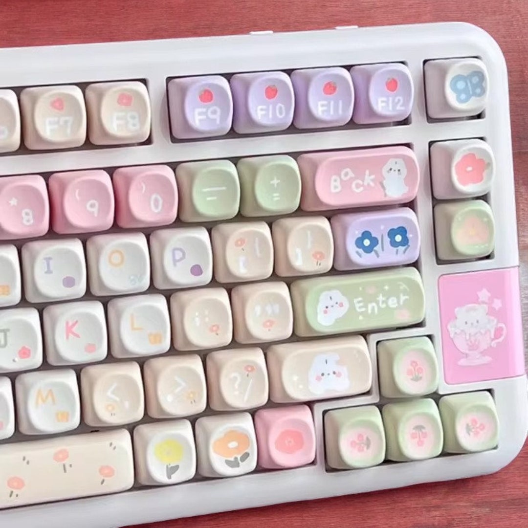 Flower Pastel Keycap Set SOA Profile Keycap Set Flowers / Art Paint ...