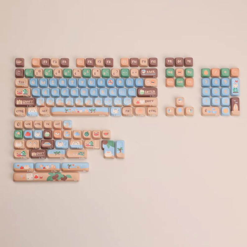Beach Coconut MOA Profile Keycaps - Custom Novelty Keycaps - Beach ...