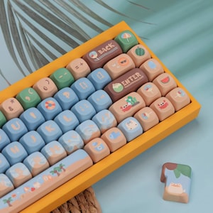Beach Coconut MOA Profile Keycaps - Custom Novelty Keycaps - Beach ...