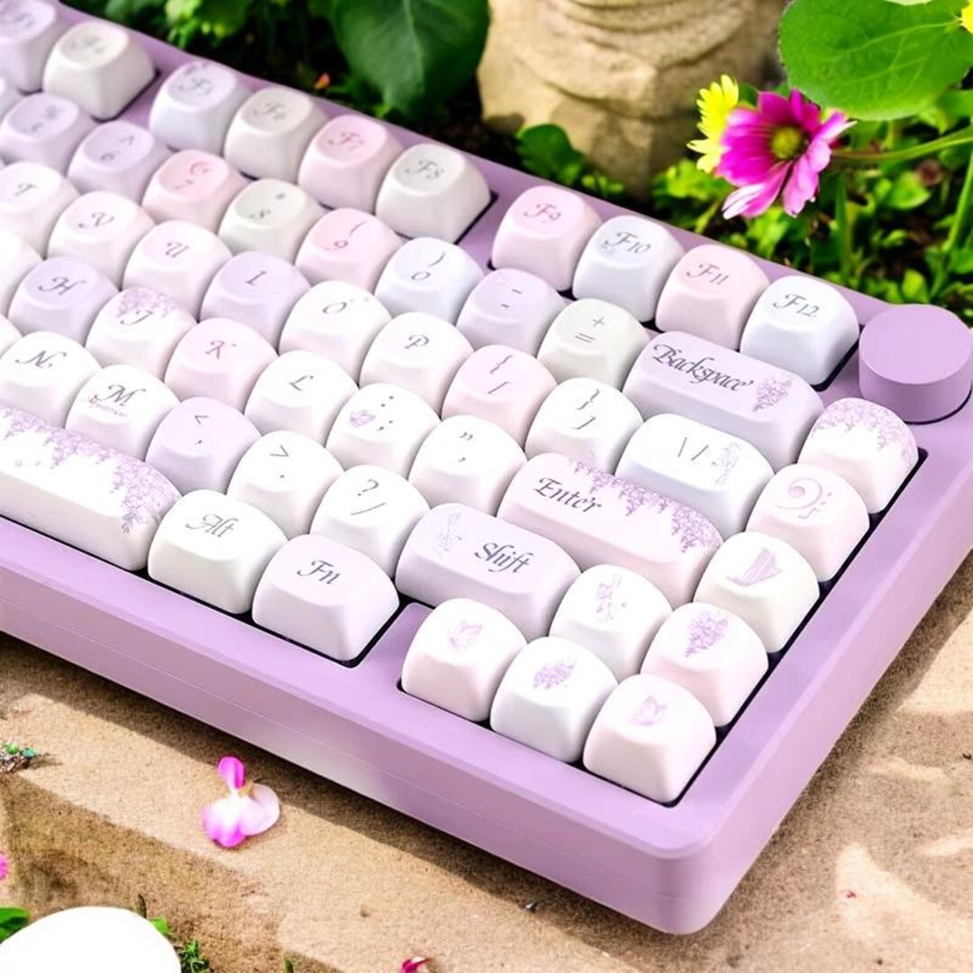 Wisteria Flowers Keycap Set - MOA Profile - Flower Themed Keycaps ...