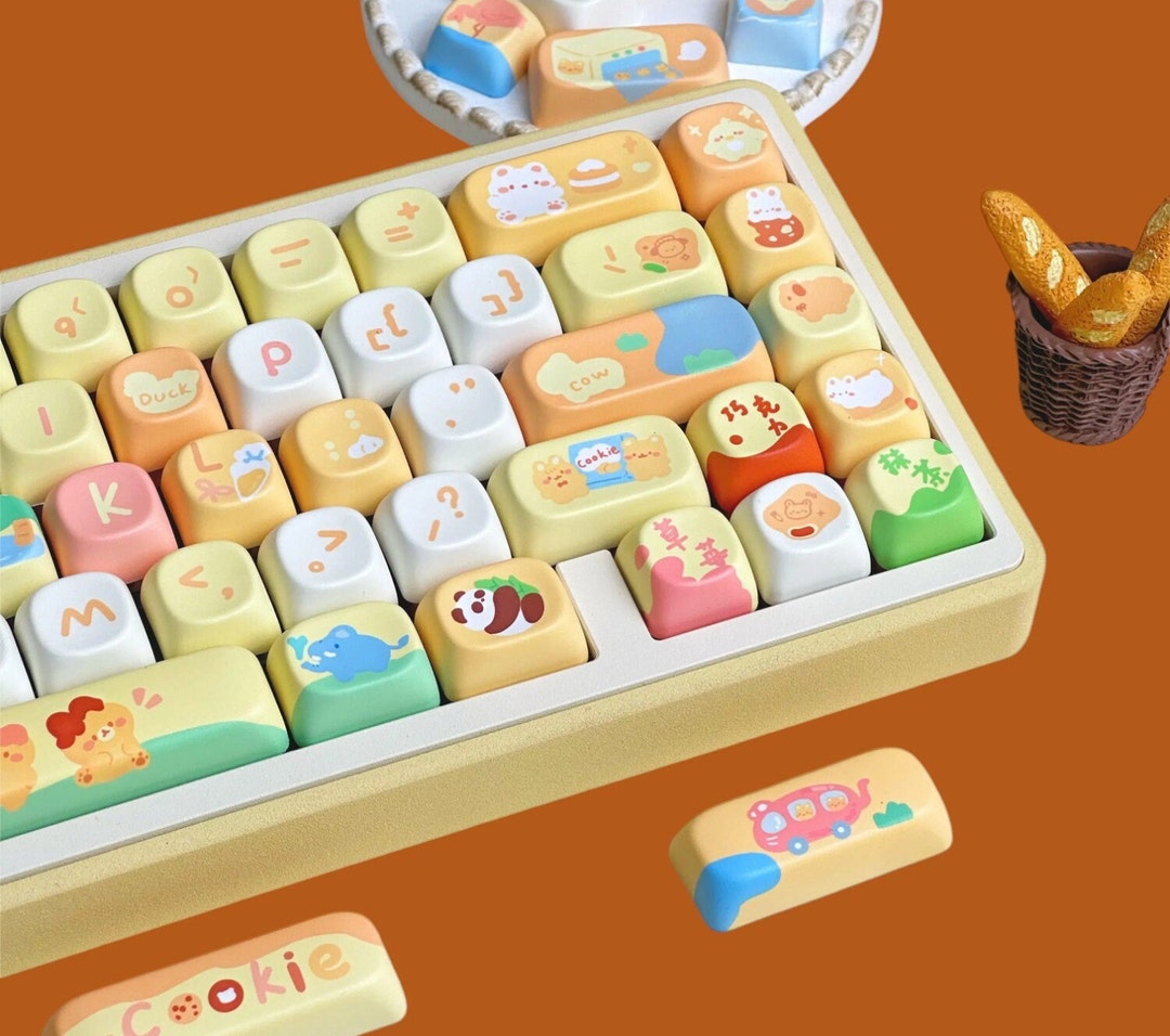 Animal Crackers Keycap Set - XOA Profile Keycaps - Cute Cat, Retro ...