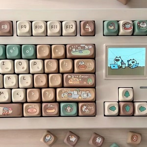 Milk Cocoa Bean Keycap Set - XOA Profile Keycap Set - Cute Kawaii Cocoa ...