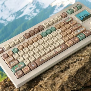 Milk Cocoa Bean Keycap Set - XOA Profile Keycap Set - Cute Kawaii Cocoa ...