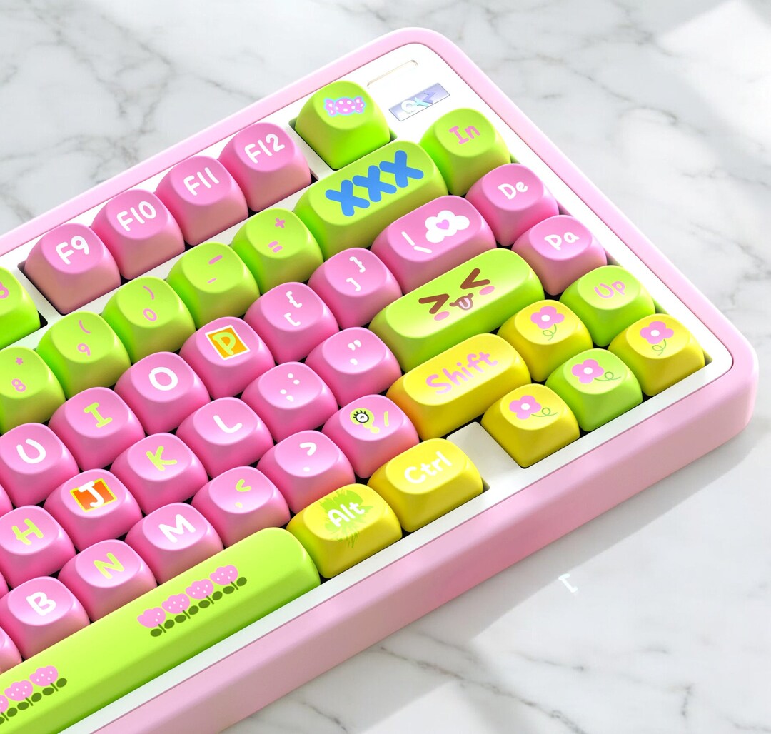 Dopamine Girl Fit Keycap Set SOA Profile Keycap Set Girl Tantrum Themed ...