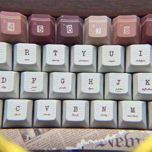 Retro Morning Paper Coffee Keycap Set -cherry Profile Keycap Set ...