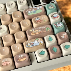 Milk Cocoa Bean Keycap Set - XOA Profile Keycap Set - Cute Kawaii Cocoa ...