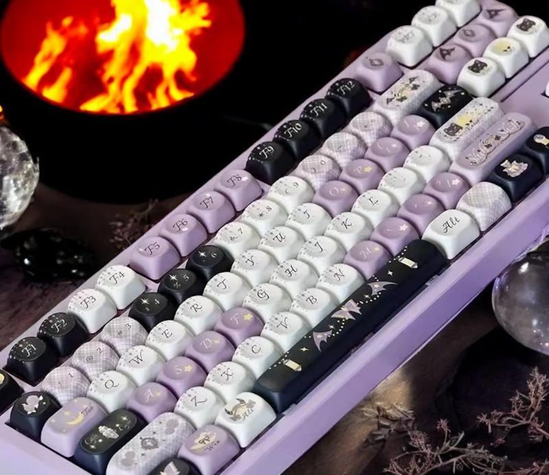 Starweaver Keycap Set - MOA Profile - Witch, Cat, Bat, Magic Themed ...