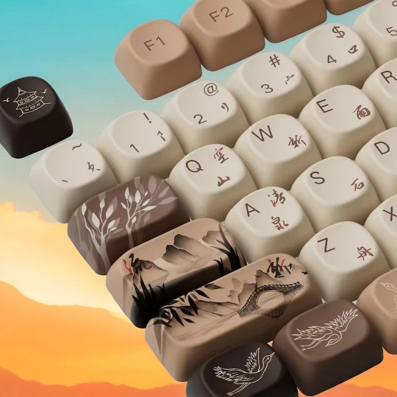 Mountain Resonance Autumn Mist Keycap Set - MOA and Cherry - Classic ...