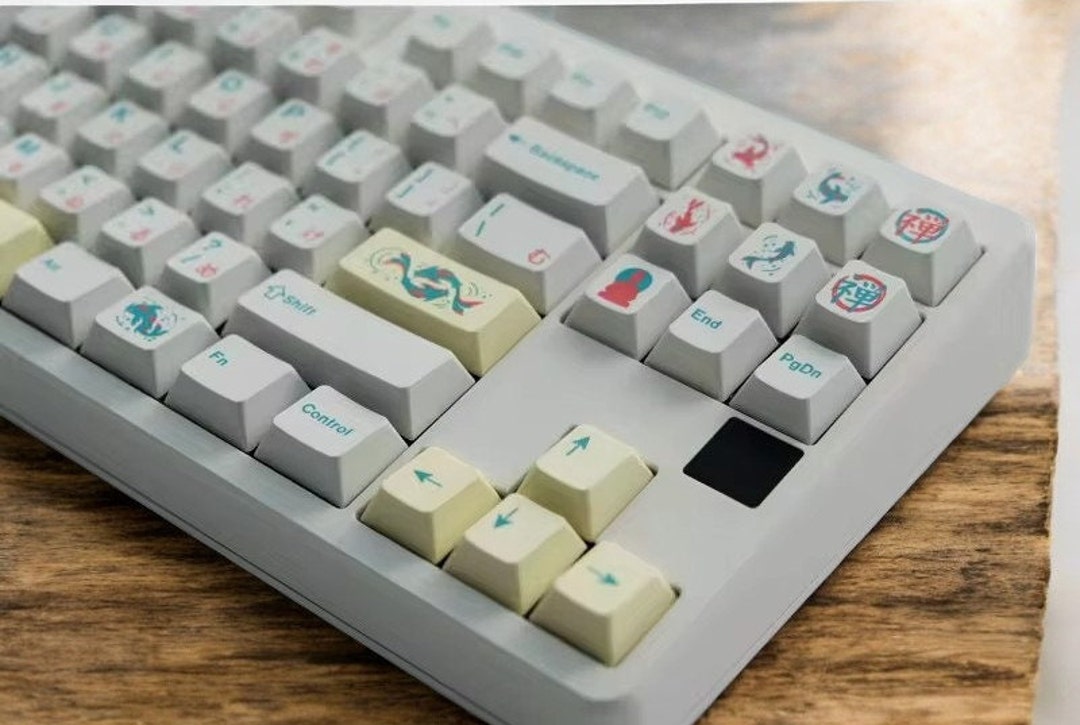 GMK Zenpond Keycaps Gray Japenese Cherry Profile Keycap Set Zenpond ...