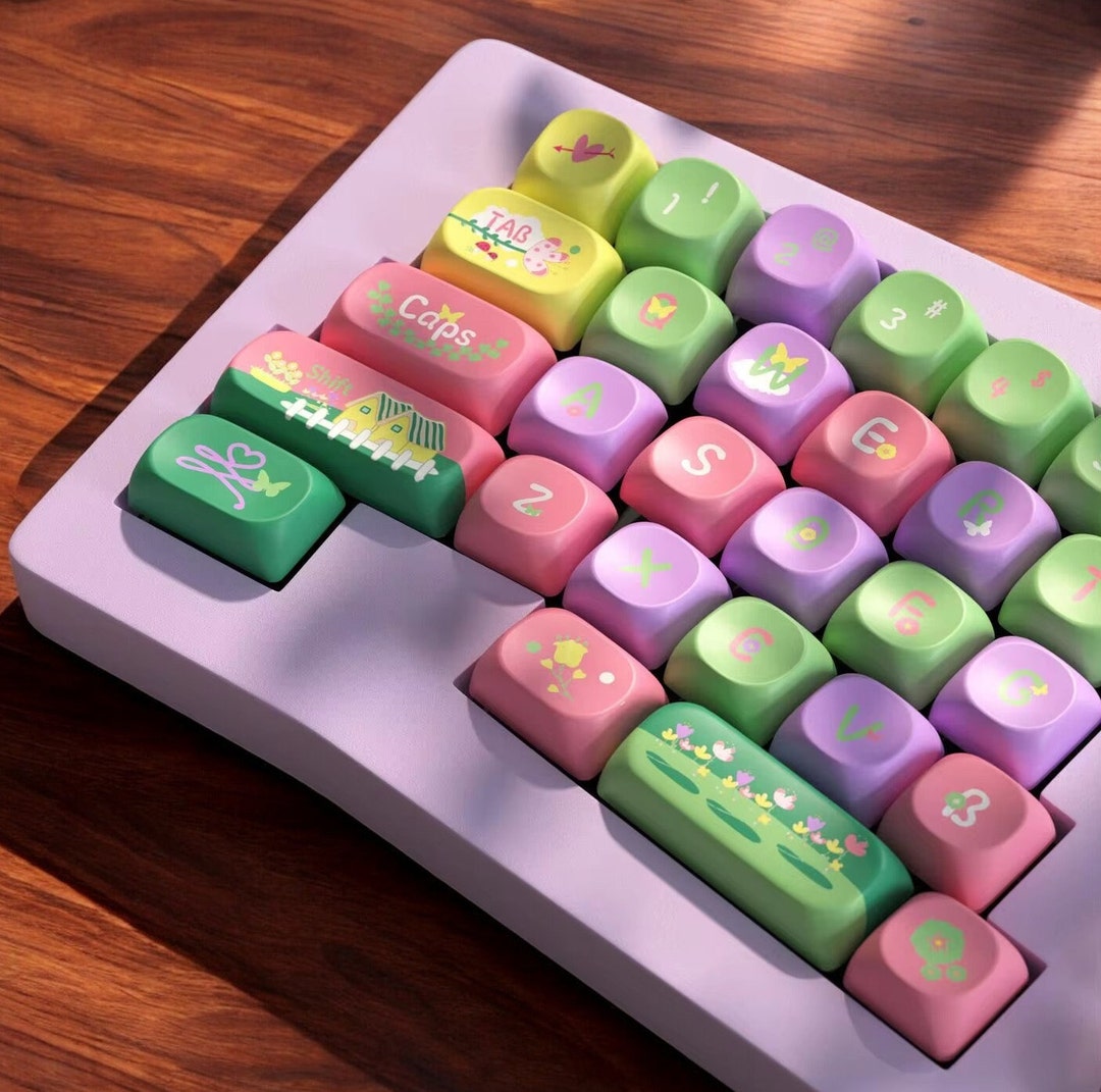Green Castle Keycap Set - SOA Profile Keycap Set - Flowers / Castle ...