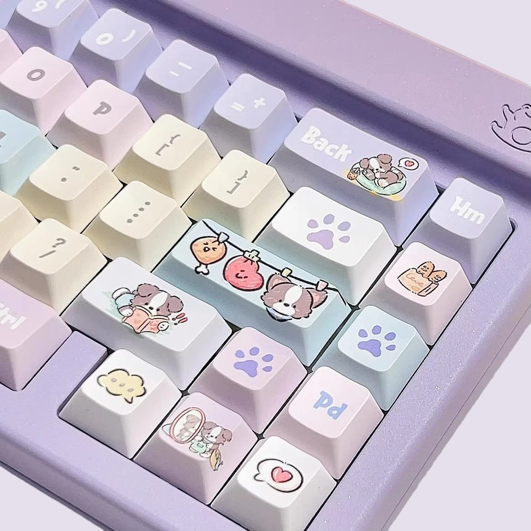 Border Collie Candy Macaron Keycaps Cherry Profile Keycap Set Candy ...