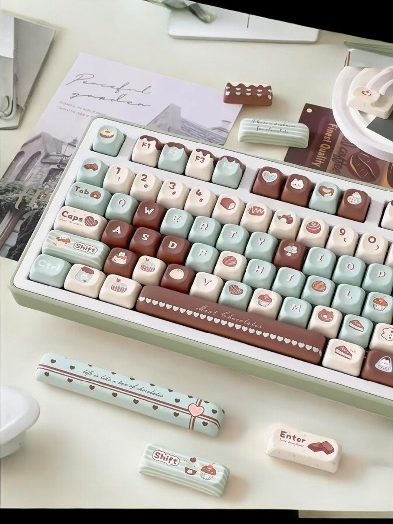 Mint Chocolate Keycap Set - SOA and Cherry Profile Keycap Sets - Ice ...