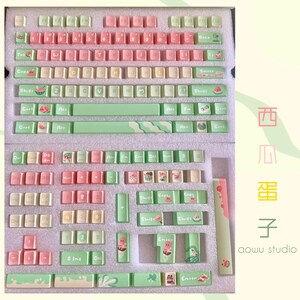 Watermelon Egg Keycaps - Cherry Profile Keycap Set - Watermelon Themed ...