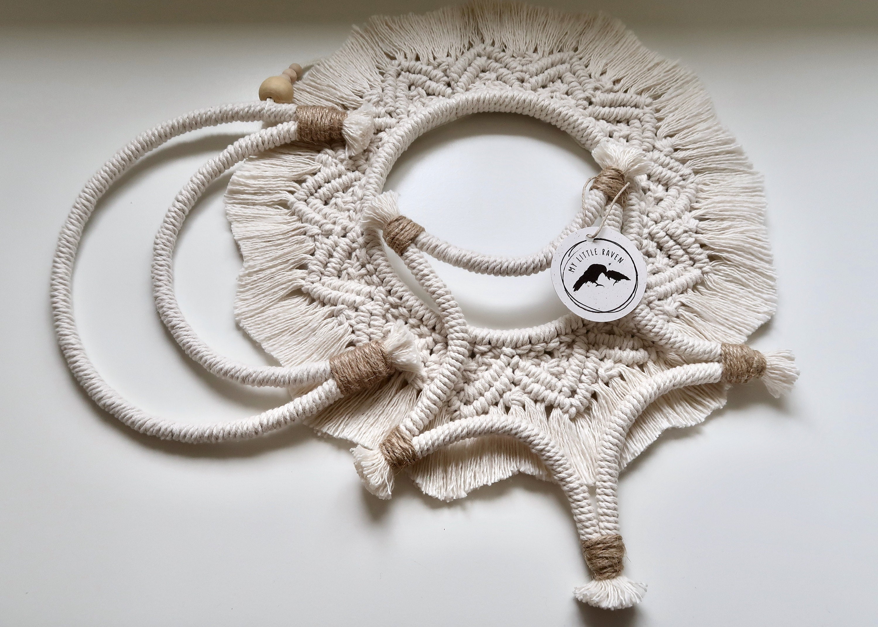 Macrame Sun, Moon & Star Set / Sun, Moon and Star Wall Hanging ...