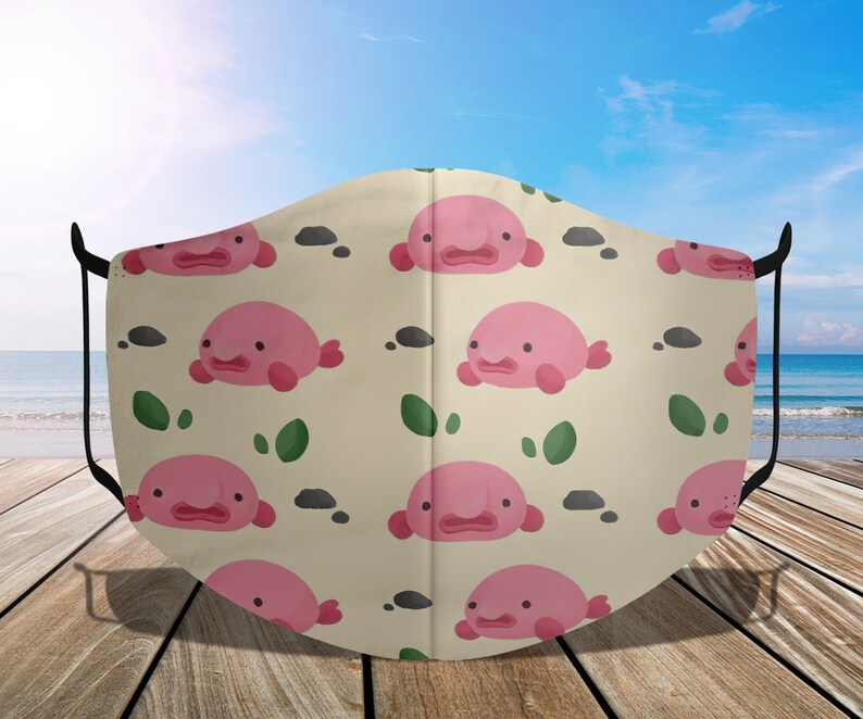 Cute blobfish face mask Funny face mask Cute Cartoon face | Etsy