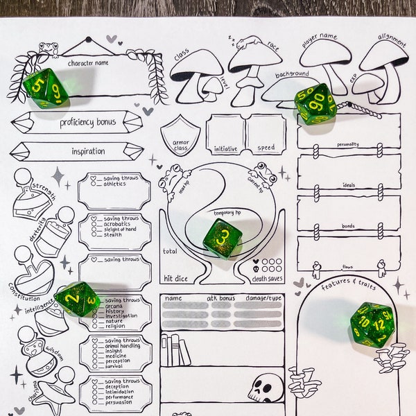 D&D 5e Character Sheet: PDF - Printable for Dungeons and Dragons ...