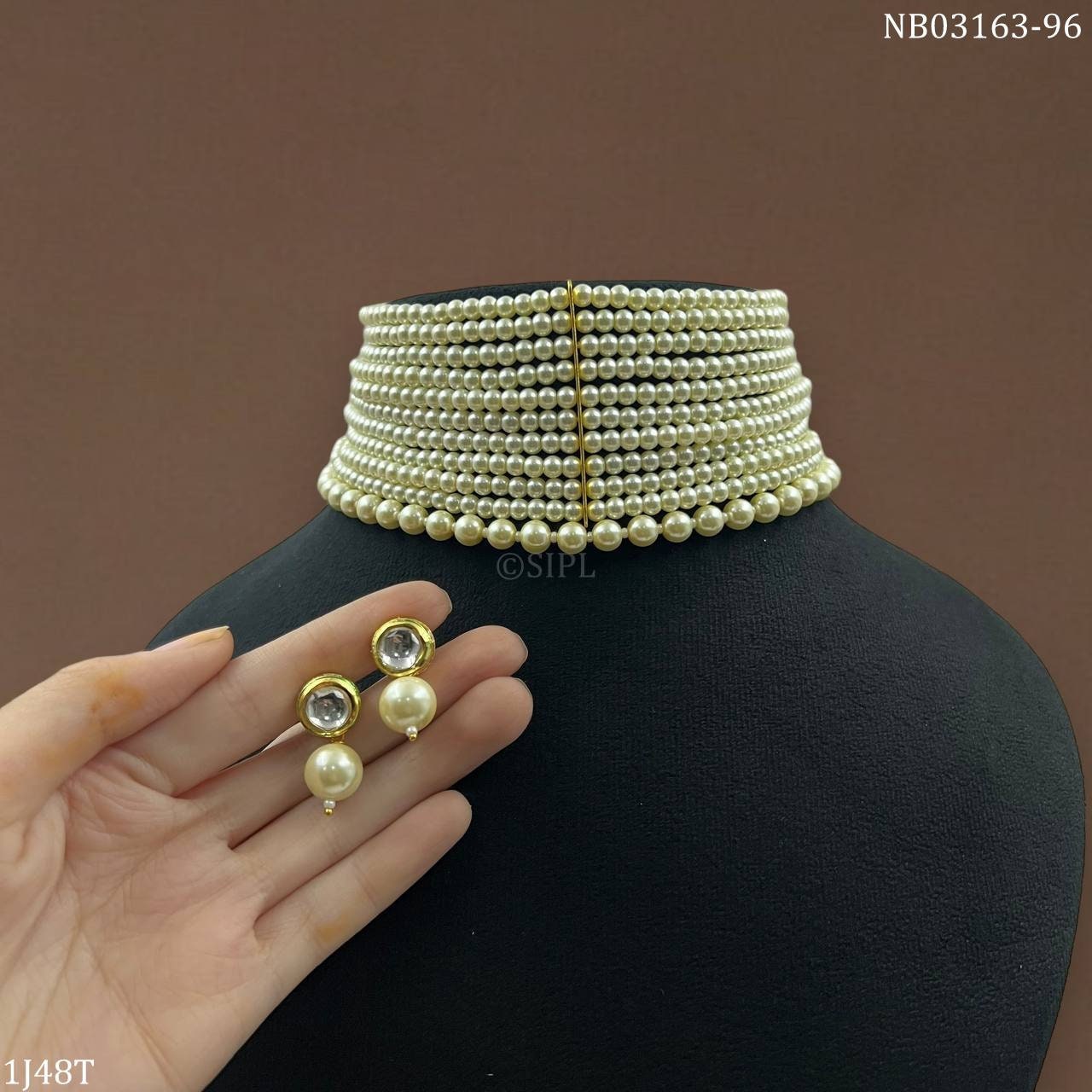 Real Shell Pearl Choker Set,statement Necklace - Etsy