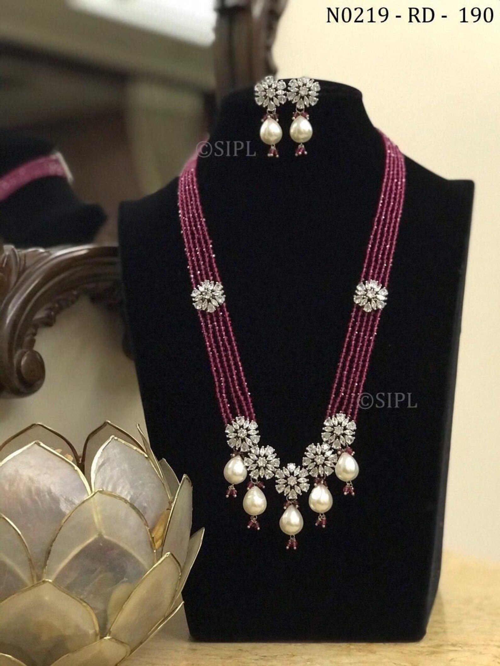 Pretty Floral Designer Long Mala/ Designer Necklace / Ad Jewelery ...