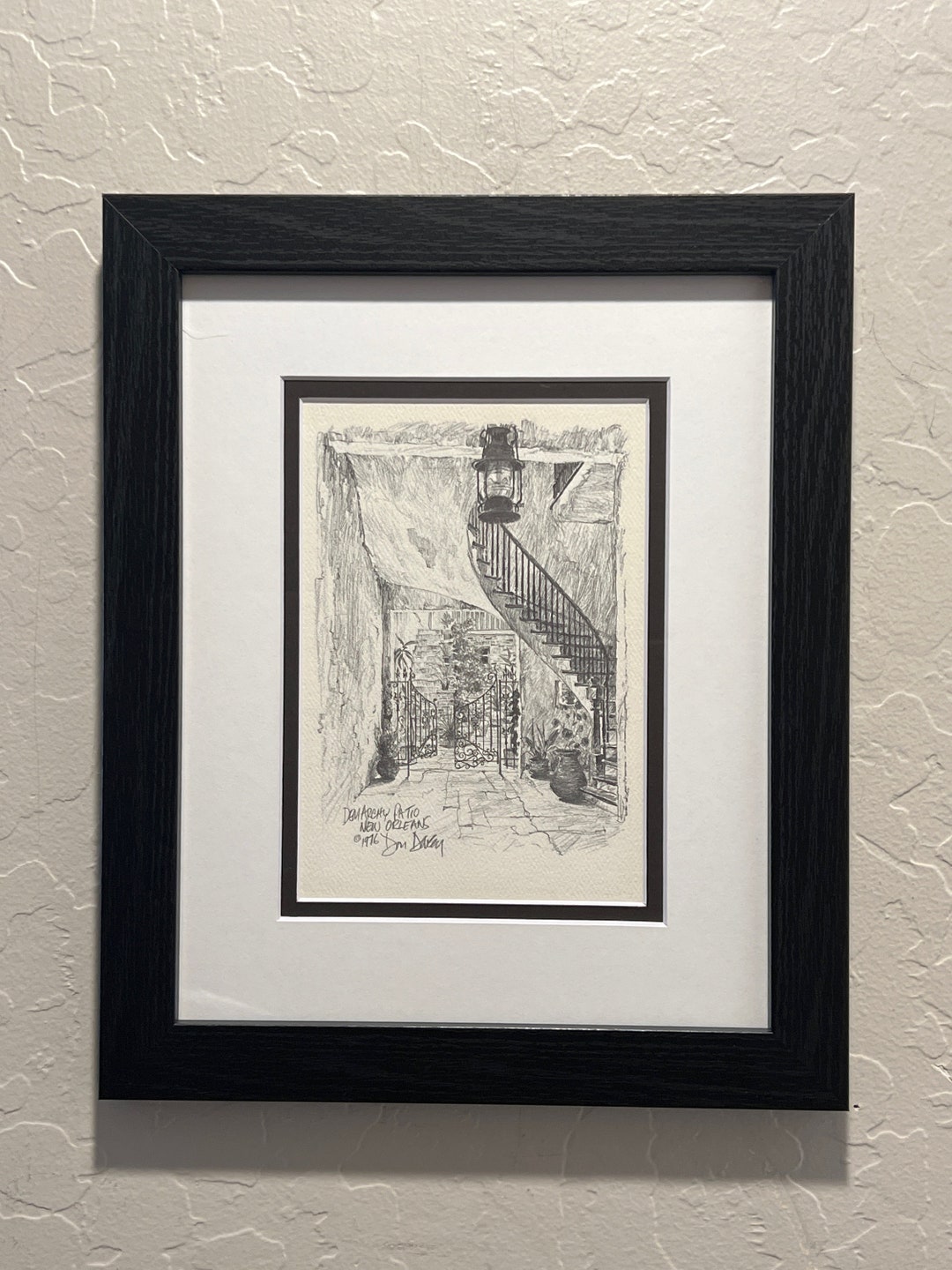Don Davey New Orleans Patio Print: 1976 Framed Drawing - Etsy
