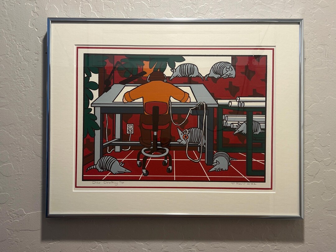 Teresa Farr Artists Proof Dillo Drafting RARE Signed Serigraph Print ...