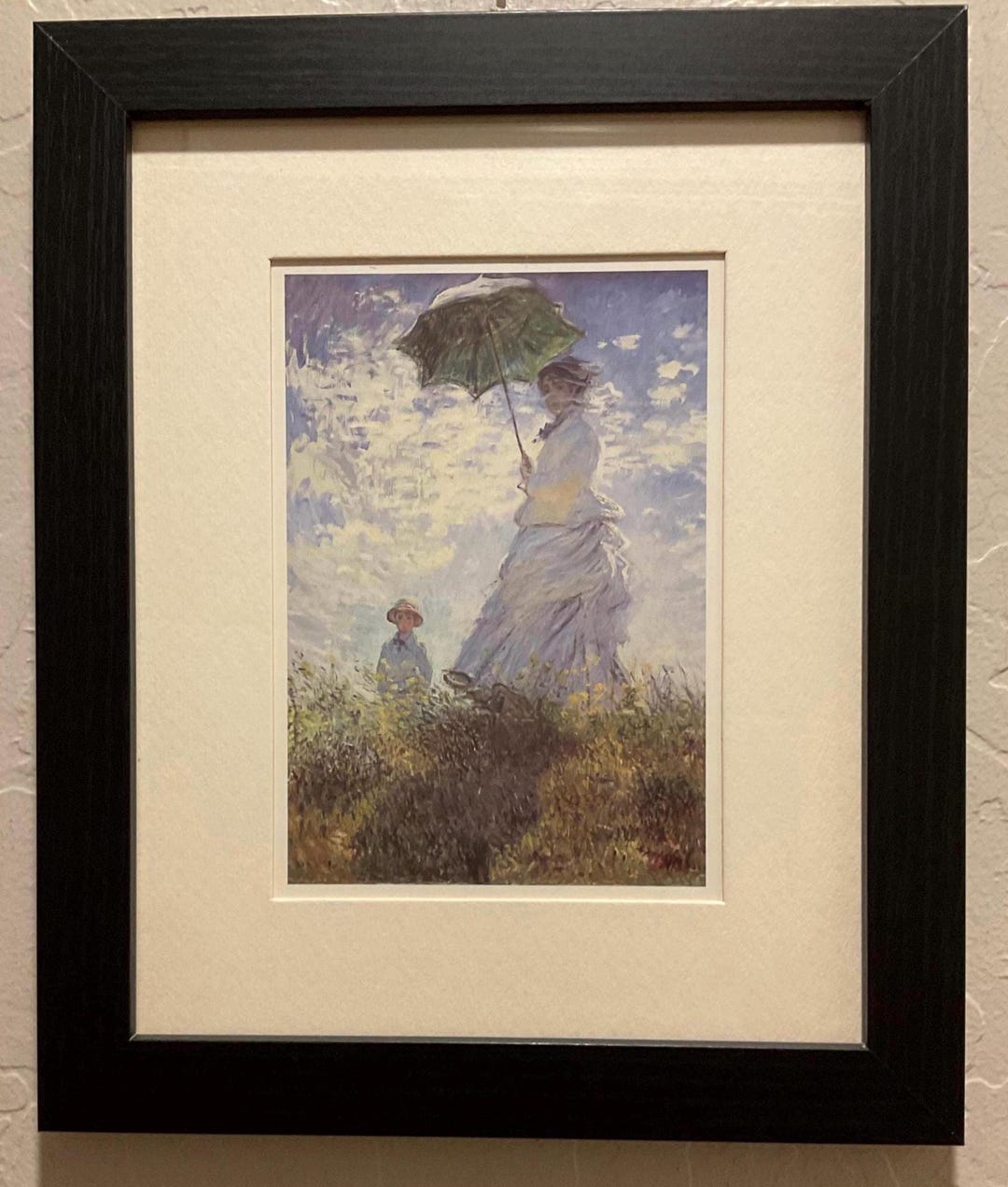 Vintage Art Woman With a Parasol, Madame Monet and Her Son 1875 ...