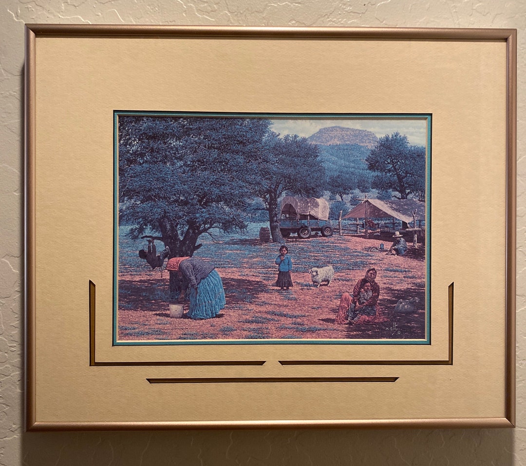 Vintage Giclee Print of Piñon Gatherers by Navajo Artist Marvin Toddy ...