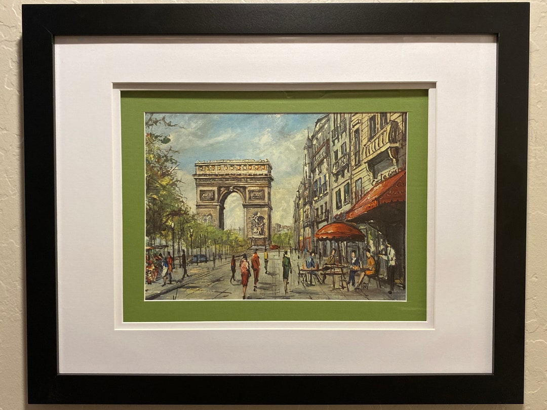 Pedro Vargas Lithograph of Arc De Triomphe 1970s Paris Street Scene - Etsy
