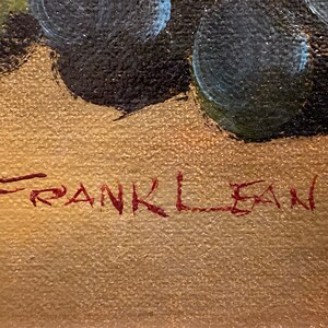 Frank Lean Original Oil Painting Spanish Viresa Wine Bottle With Grapes ...