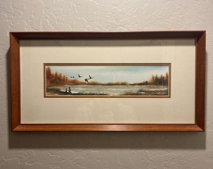 Doris Anderson Original Watercolor Painting Geese in Flight Montana ...