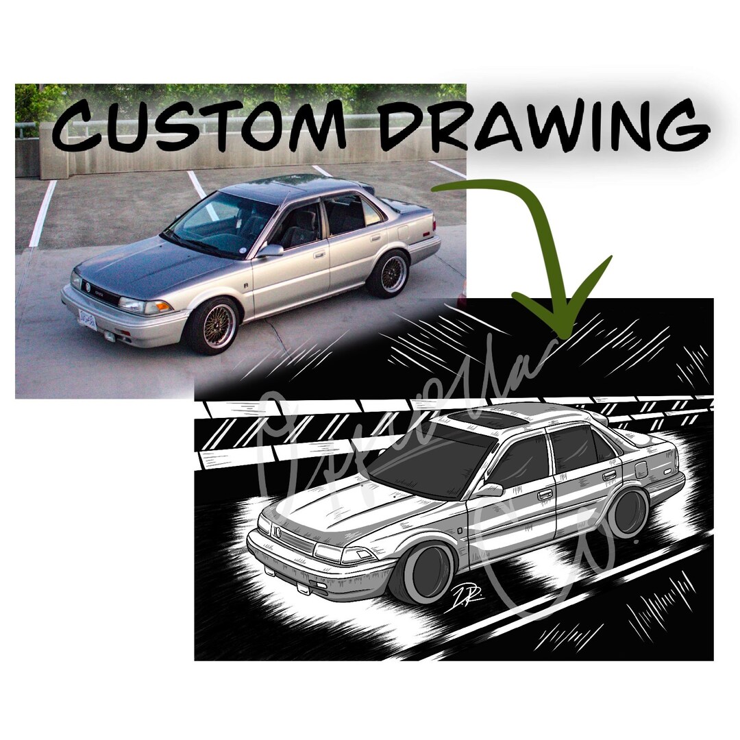 Custom Car Drawing - Etsy
