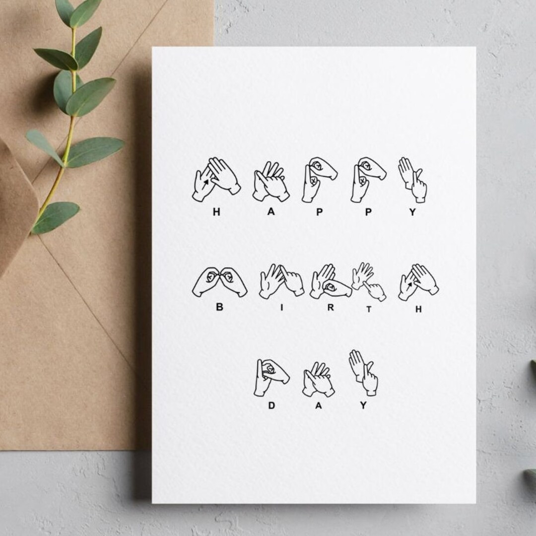 BSL Card, Bsl Fingerspelling, Deaf Art, British Sign Language, Deaf ...