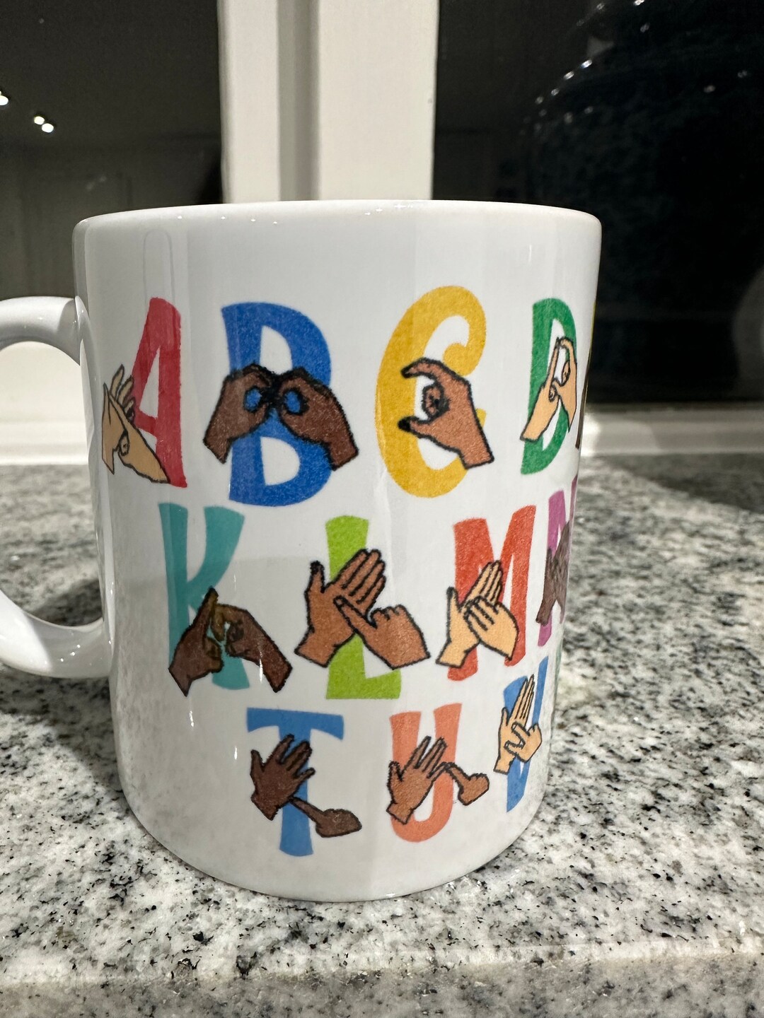 BSL Alphabet Mug: British Sign Language, Rainbow Colors, Skin Tones ...
