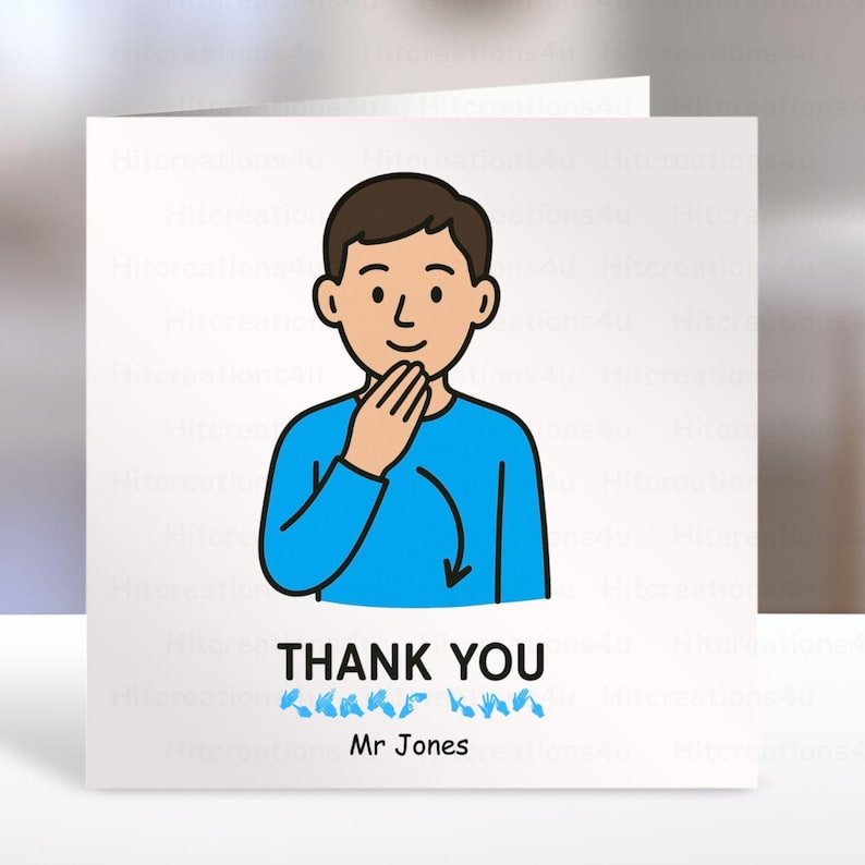 British Sign Language Thank You Card | BSL Thank You | Deaf Awareness ...
