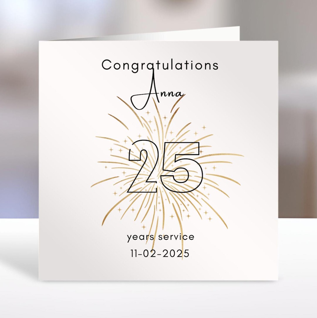 Work Long Service Card, Personalised Work Anniversary, Appreciation ...