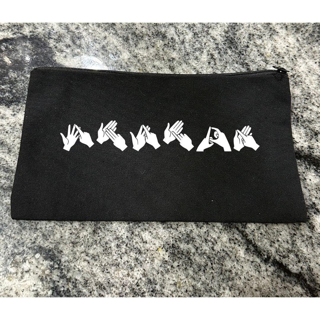 BSL Personalised Pencil Case, Personalised BSL Canvas Zip Pouch ...