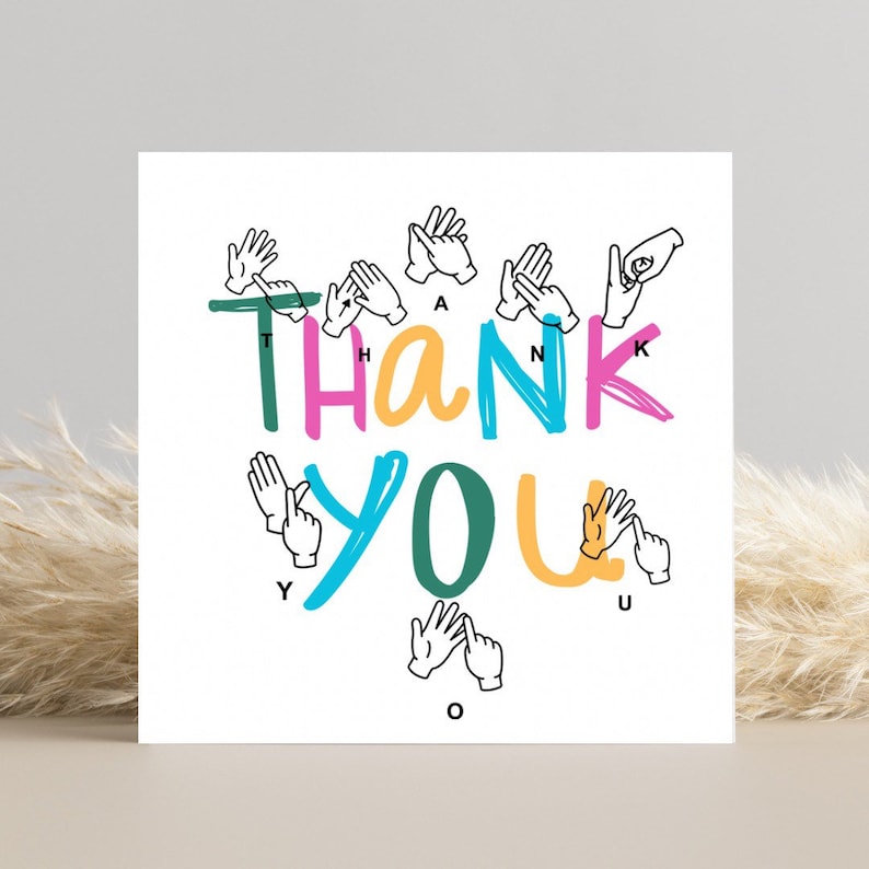 BSL Thank You Card British Sign Language Inclusive Deaf Art - Etsy