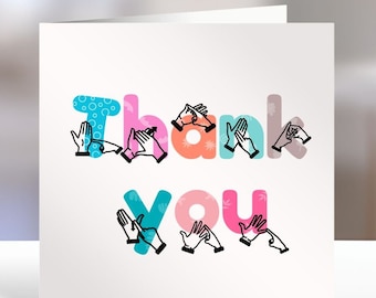 Thank You Sign Language Card - Etsy UK