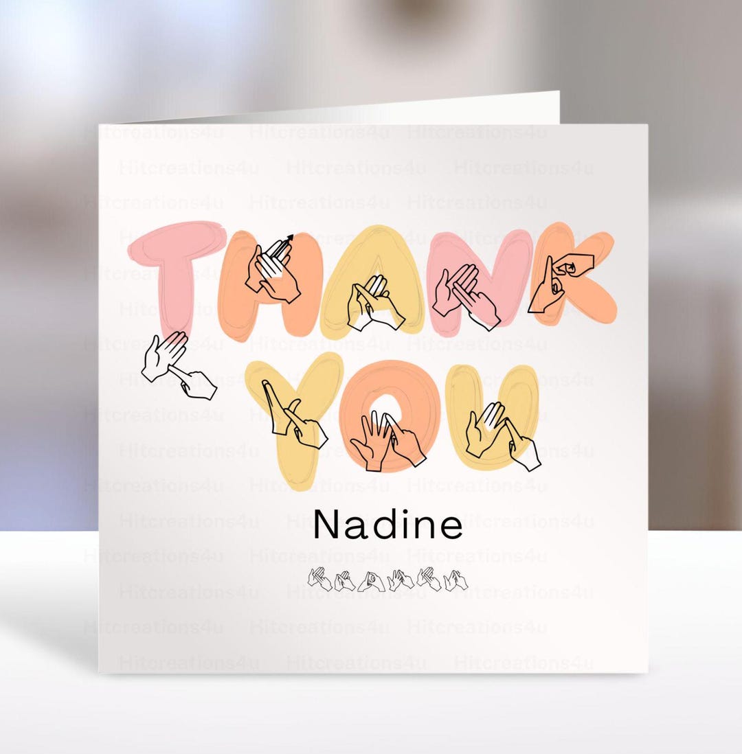 BSL Thank You Card, British Sign Language, Inclusive Card, Deaf Art ...