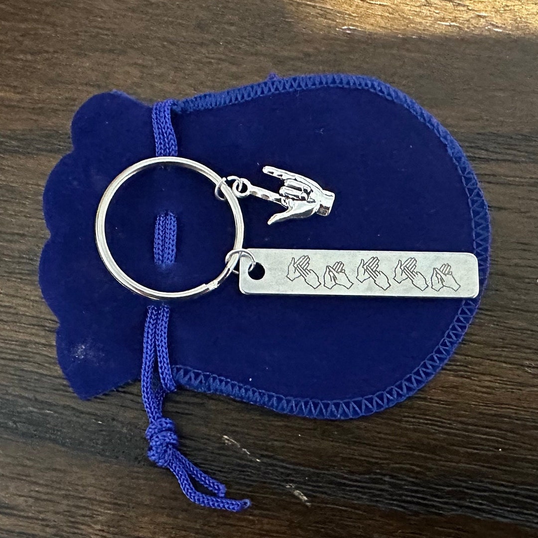 Bsl Keyring, Bsl Gift Personalised Bsl Gift, Bsl Teacher Gift ...