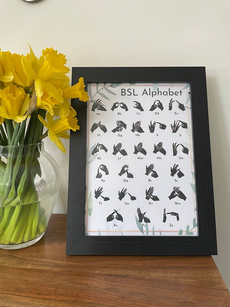 British Sign Language Alphabet Print: Choice of Colours, BSL Poster - Etsy