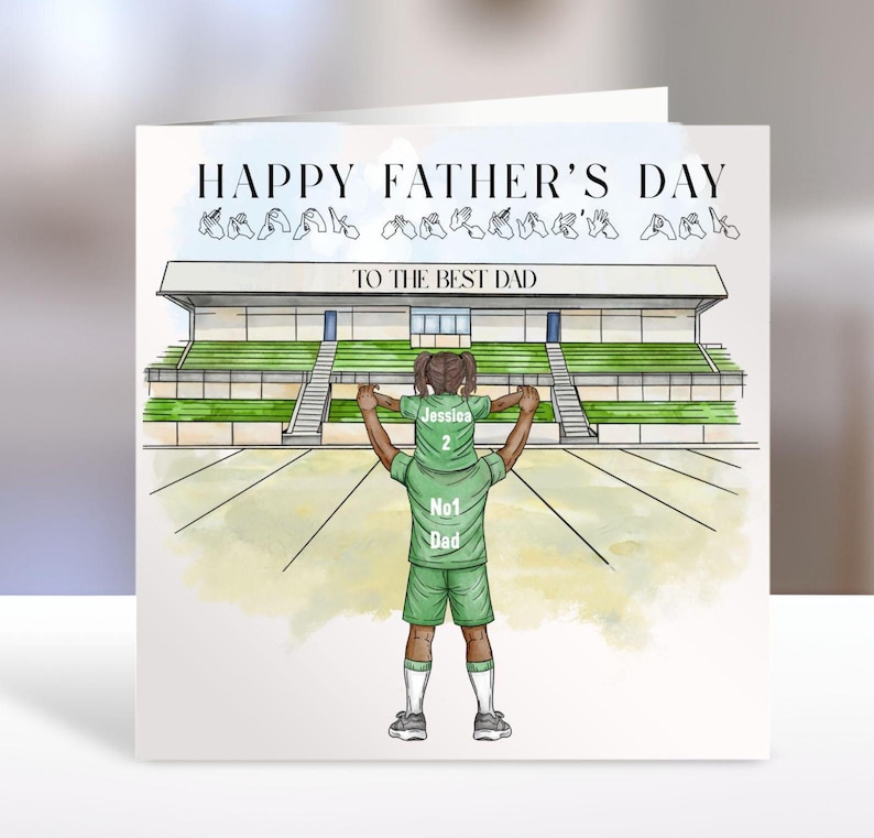 BSL Football Daddy Birthday Card – Personalised Dad Birthday Card ...