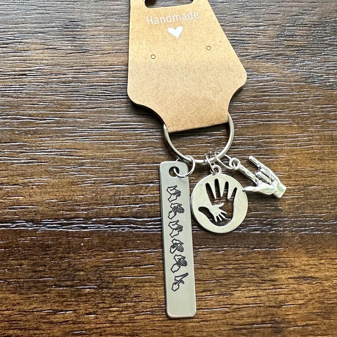 Bsl Keyring, Bsl Gift Personalised Bsl Gift, Bsl Teacher Gift ...