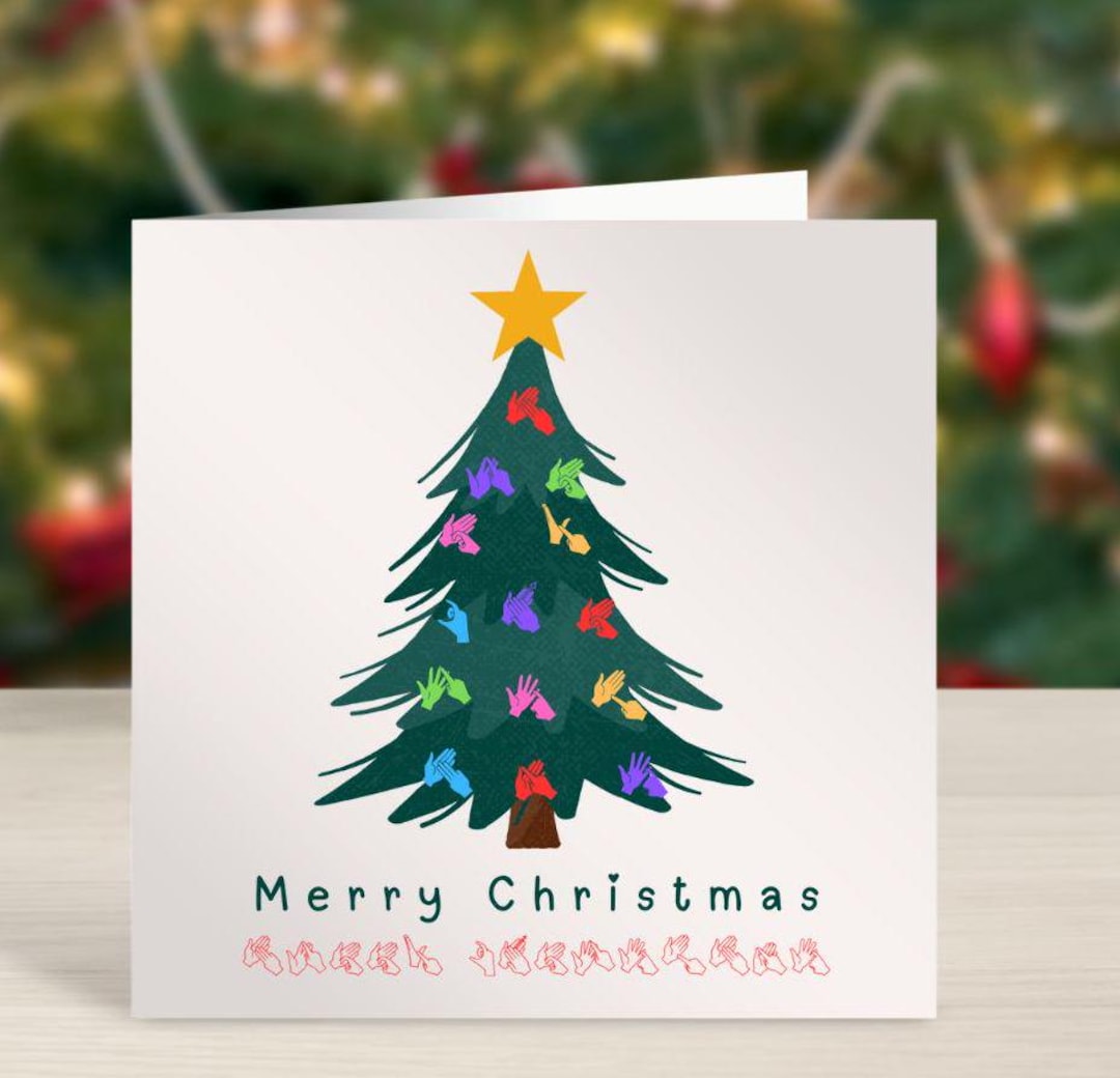 Bsl Christmas Card, Sign Language Card, Bsl Merry Christmas ...